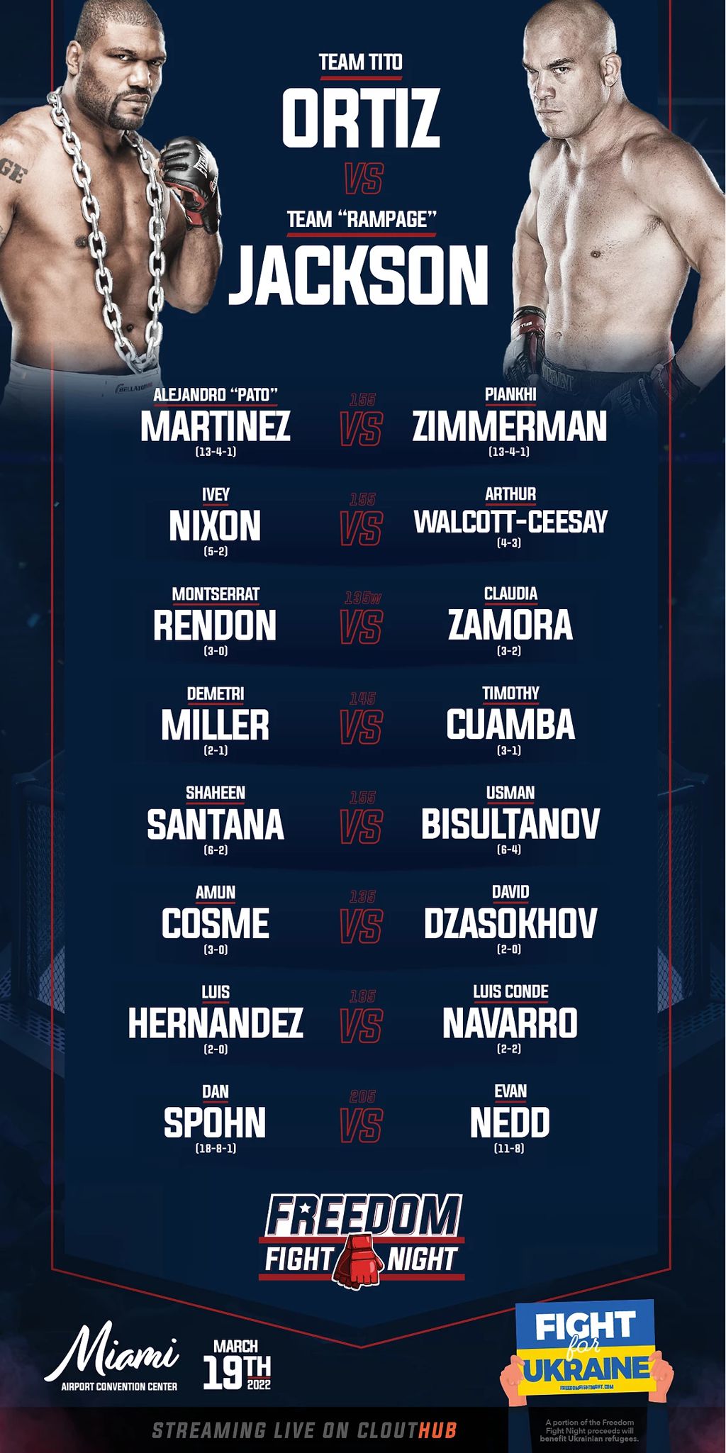 Freedom Fight Night | Saturday, March 19th | Stream on CloutHub ...
